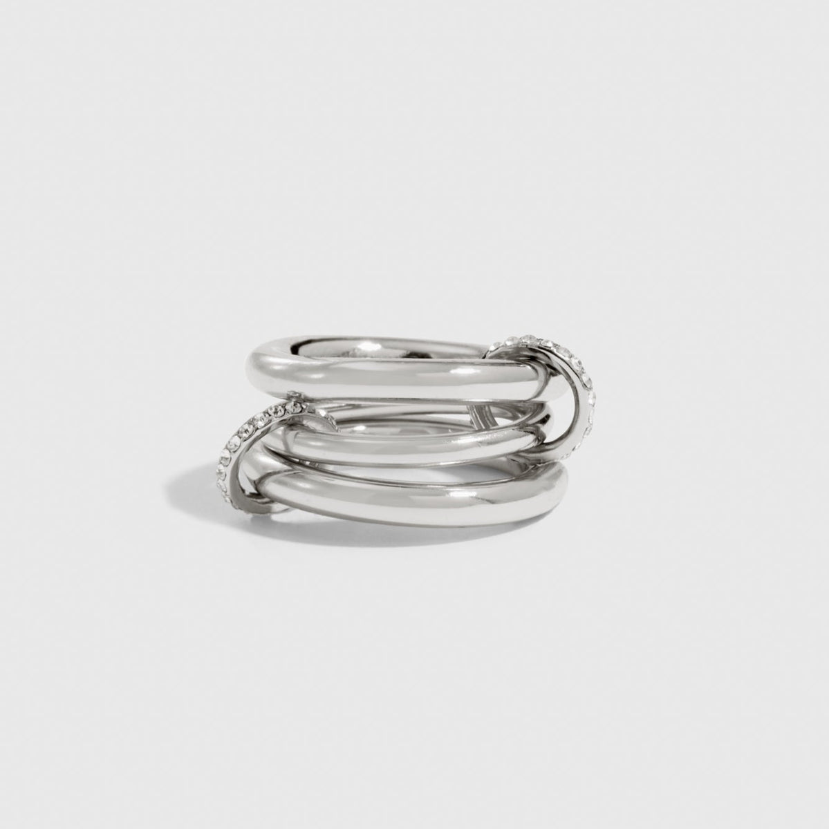 Quintuplet Interlocking Pavé Links Ring – DRAE