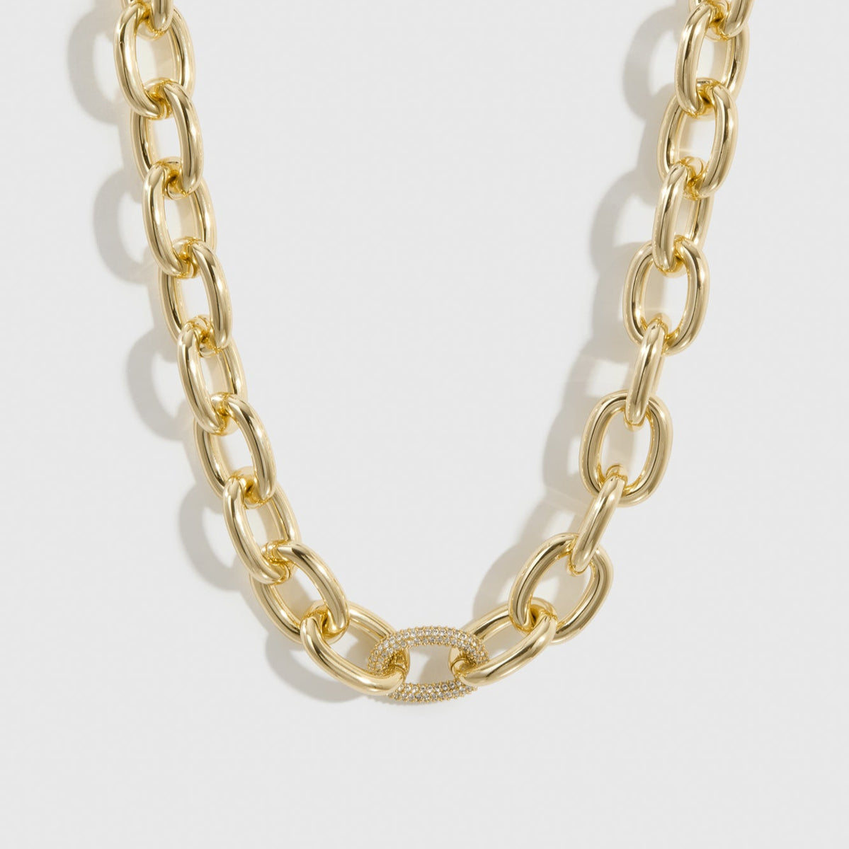 Oval Link Pavé Necklace – DRAE